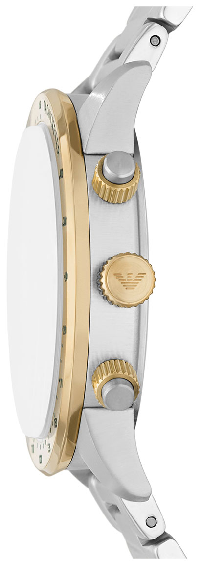 Emporio Armani Mario Chronograph Green Silver AR11454 - klockmagasinet.com