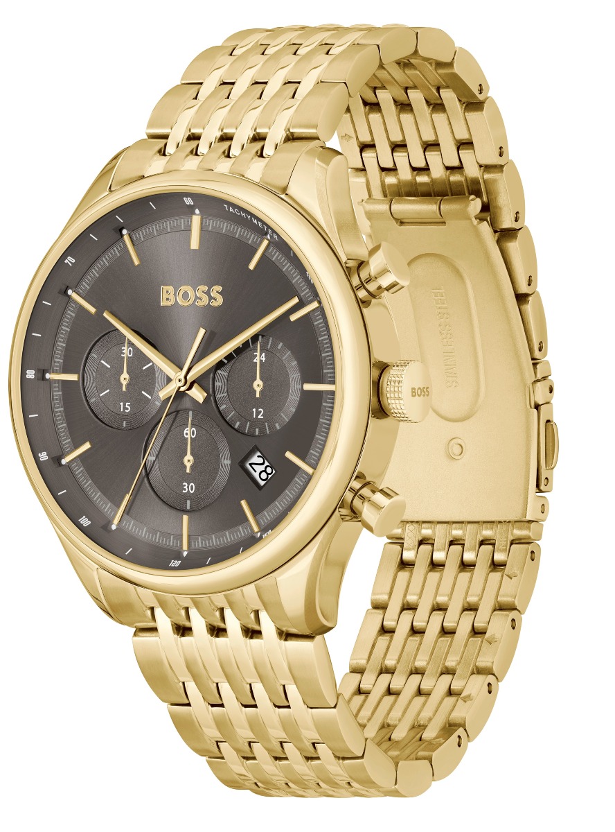 BOSS Gregor Chronograph brown light gold 1514051 - klockmagasinet.com