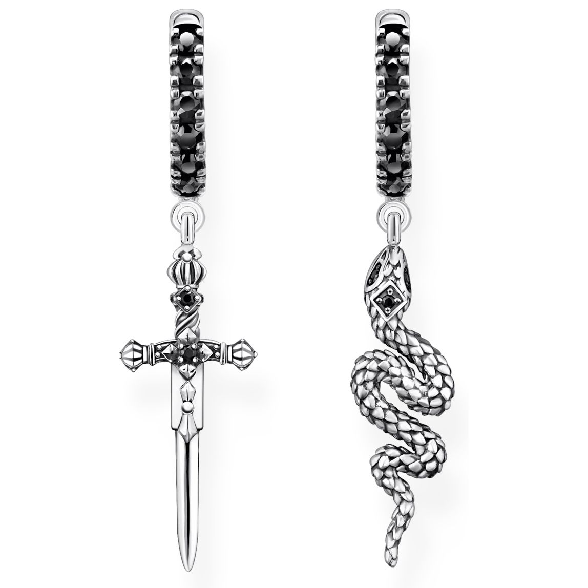 Thomas Sabo Rebel Snake blackened snake and sword örhängen CR713-643-11 ...