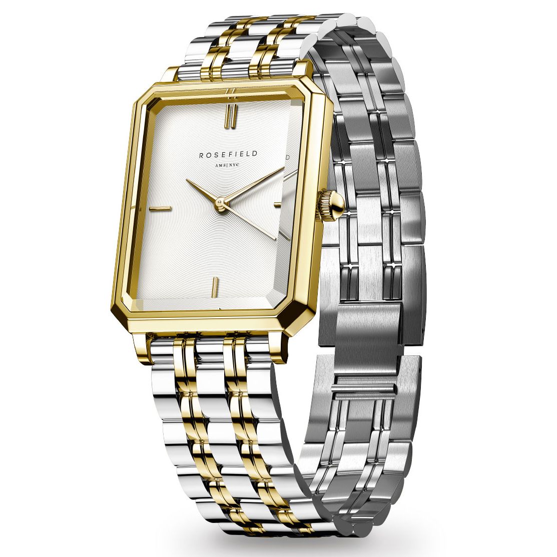 Rosefield The Octagon XS White Sunray Steel Duotone Silver Gold OWDSG ...