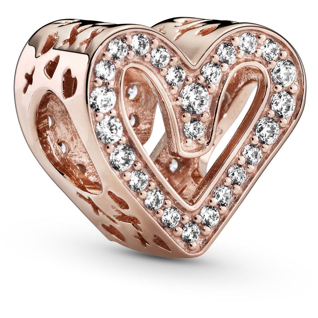 Pandora 788692C01 Sparkling Freehand Heart Rose berlock ...