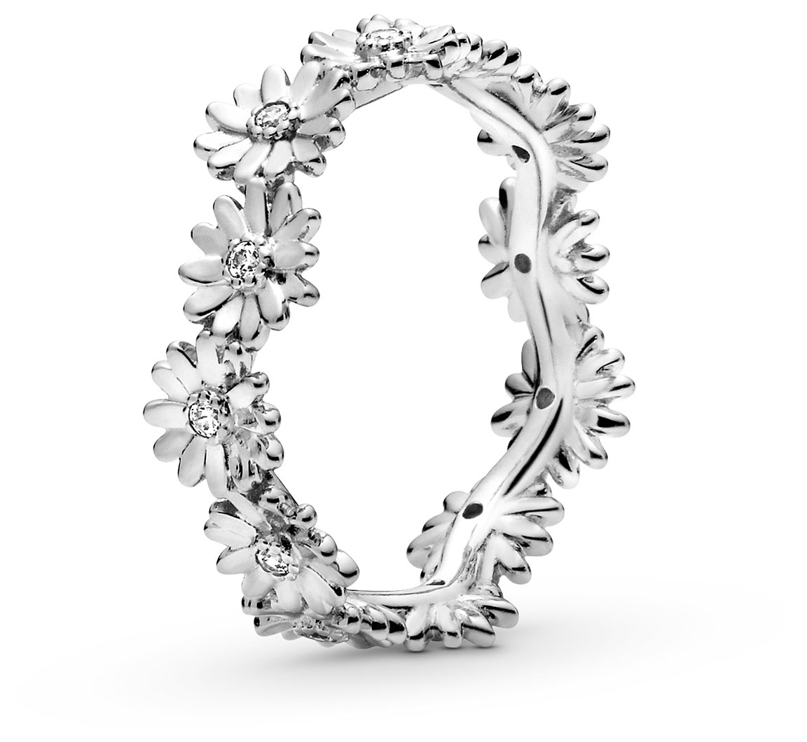 Pandora Stackable Sparkling Daisy Flower Crown ring 198799C01 ...