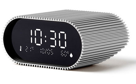 LEXON väckarklocka Ray Clock - Silver - klockmagasinet.com
