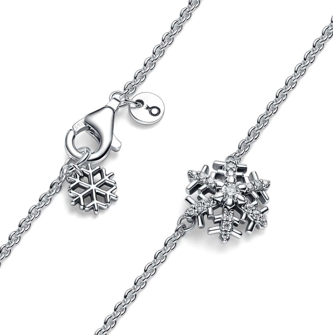 Pandora Moments Sparkling Snowflake halsband 392371C01-45 ...