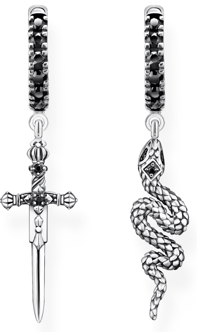 Thomas Sabo Rebel Snake blackened snake and sword örhängen CR713-643-11 ...